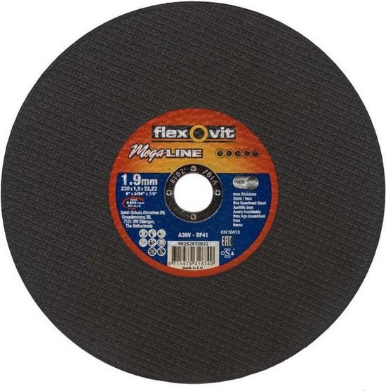 Doorslijpschijf MegaLine A36V-BF41 INOX 230x1,9x22 | bol.com