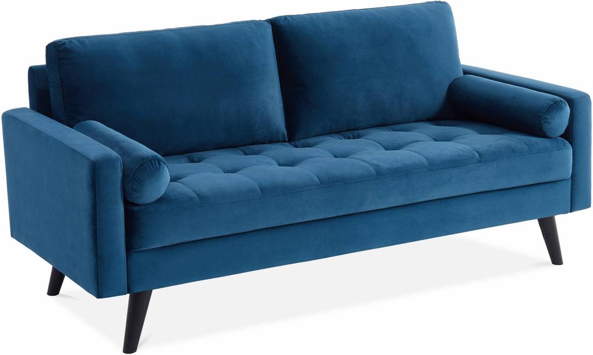 Alice's Garden 3-zits bank IVAR - Velours - Petroleumblauw | bol.com