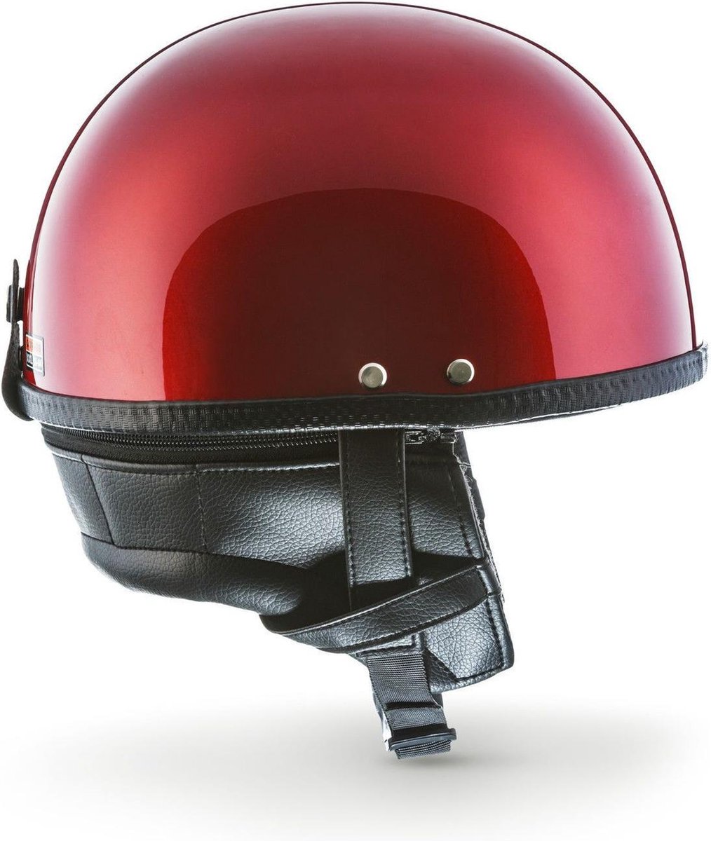 MOTO D23 braincap, Rood, halve helm, solex pothelm voor scooter en ...