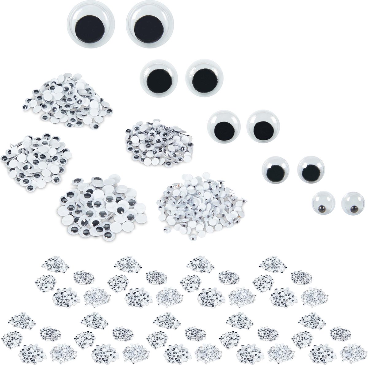 Relaxdays 1000x Wiebeloogje zelfklevend - set - plakoogjes - bewegende ...