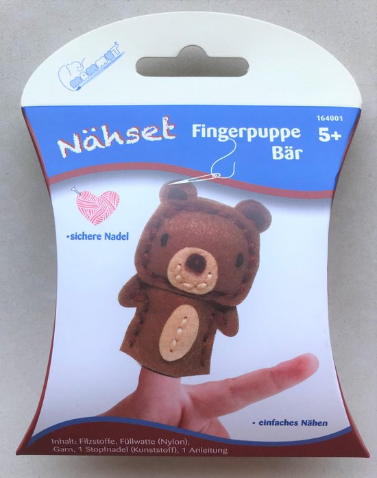 Naaiset Vingerpop Beertje dier knuffel (naai pakket) | bol.com