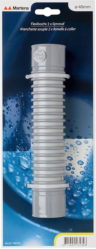 Martens Sifion aansluiting flexibele bocht pvc dia 40 2xlm L=22cm | bol
