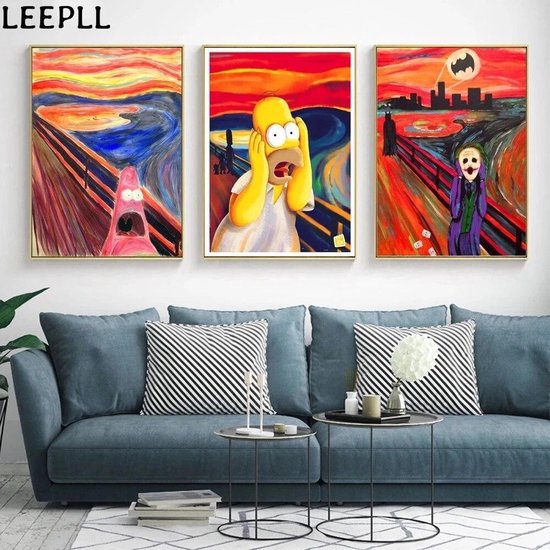 Homer Simpson The Simpsons Van Gogh Scream Imprimer Affiche Wall Art ...