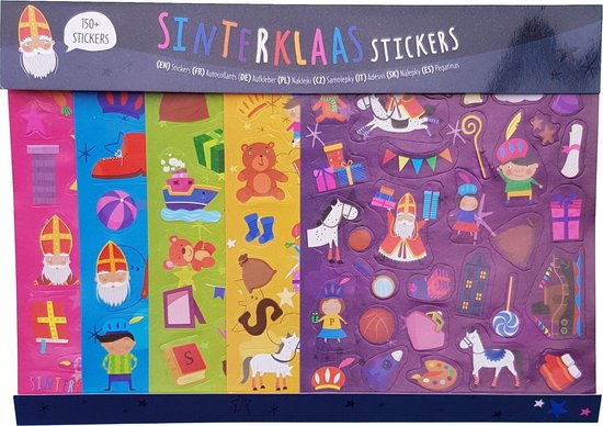 Sinterklaas Stickers +/- 150 stuks - 5 stickervellen Sint en Piet ...