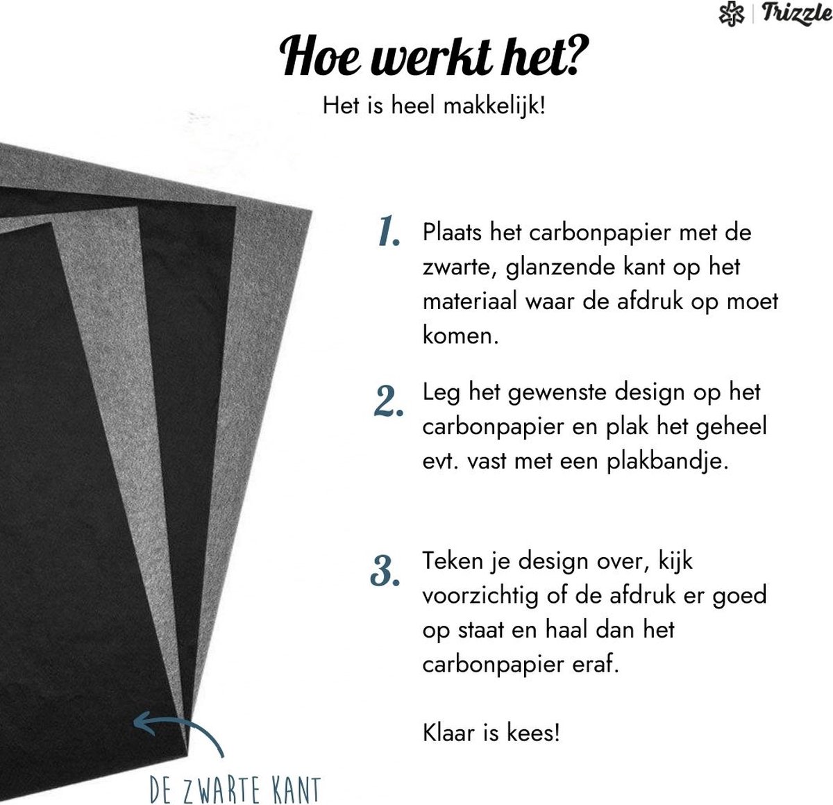 Carbonpapier Zwart - 100 Vellen Overtrekpapier voor Hobby en Tekenen ...