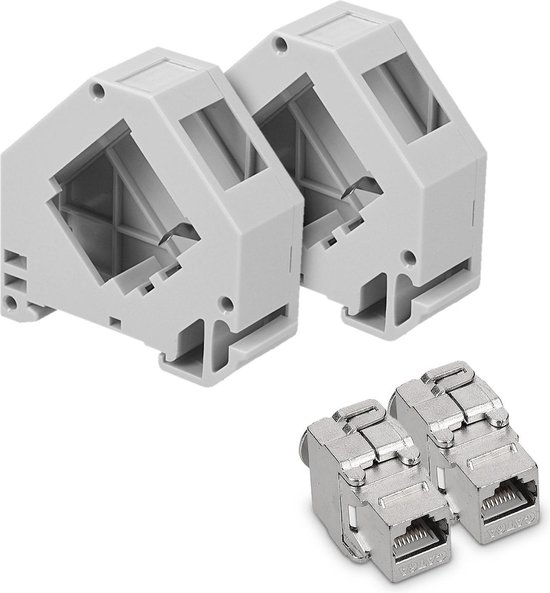 kwmobile 2 keystone adapters voor CAT6A kabels - Set van 2 keystone ...