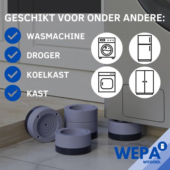 4 Trillingsdempers Wasmachine - Wasmachine Verhoger - 6cm ...