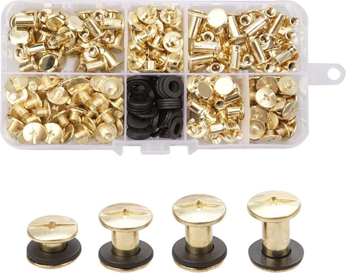 Chicago Schroef Set Metaal Messing Kleur Diy Hobby Reparatie Decoratie ...