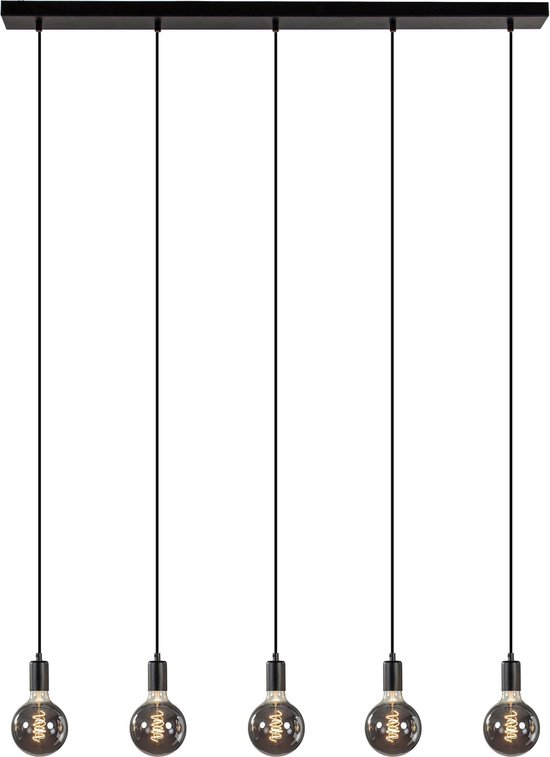 Straluma Hanglamp balk 110cm + 5x pendel zwart | bol.com