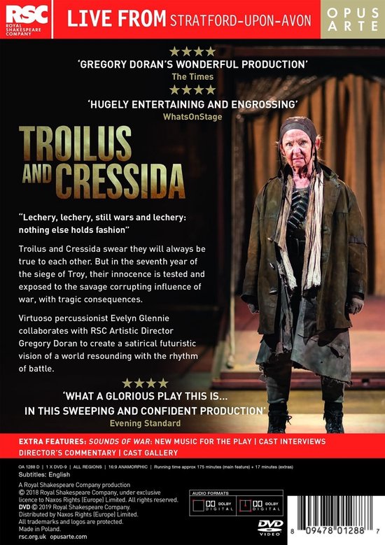 Royal Shakespeare Company Gregory D - Troilus And Cressida (DVD), Royal Shakespeare... | bol