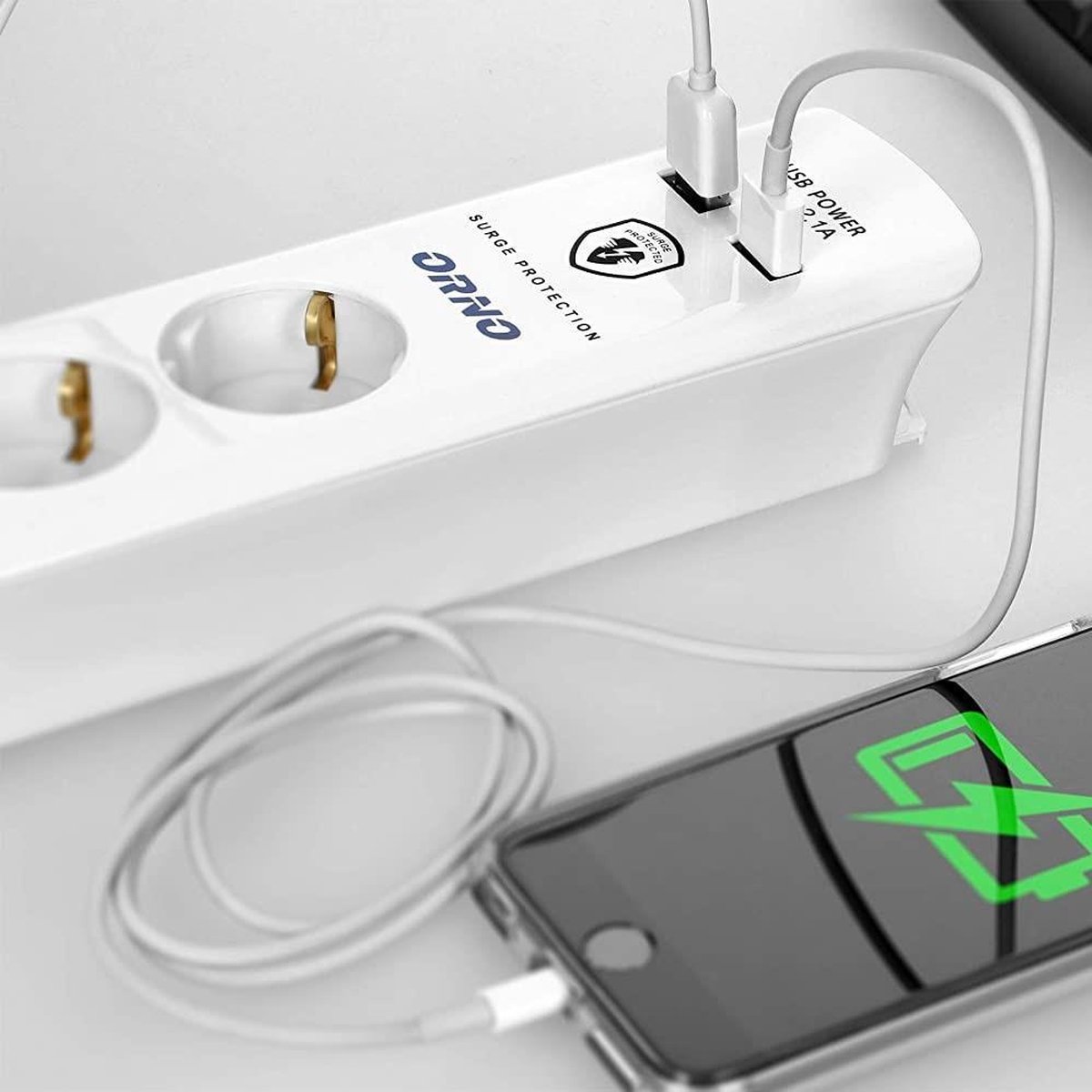 20 Stuks - Design stekkerdoos in het wit - 3 meter kabel - 6 schuko ...