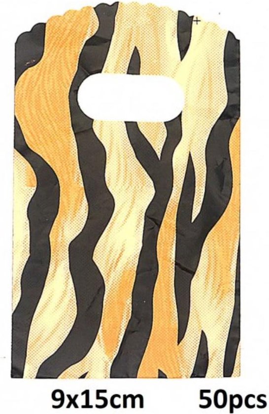 50 stuks Plastic tasjes Tijgerprint 9x15cm | bol