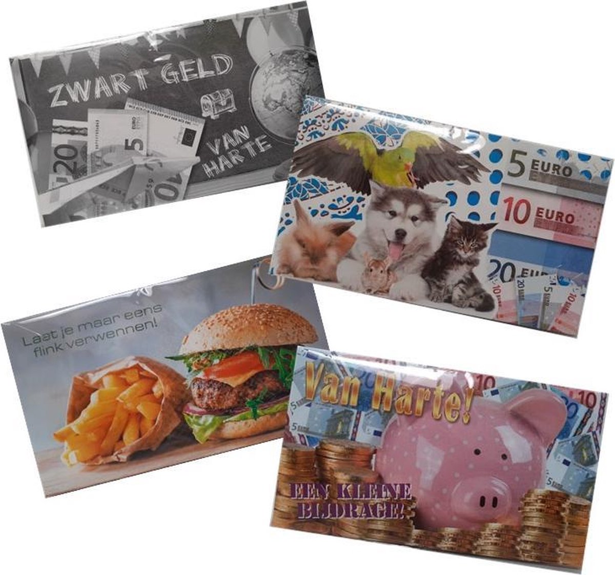 4 x Geld kado envelop 16×9.5 cm – collectie A. | bol