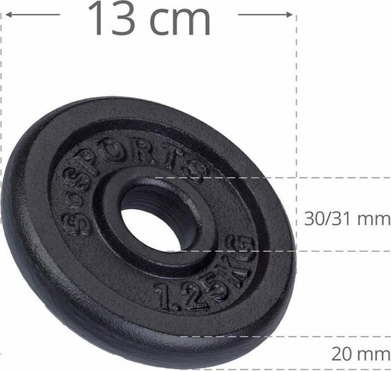 ScSPORTS® Dumbellset 70 kg - Halterset - Gietijzer - 30 mm - Korte ...