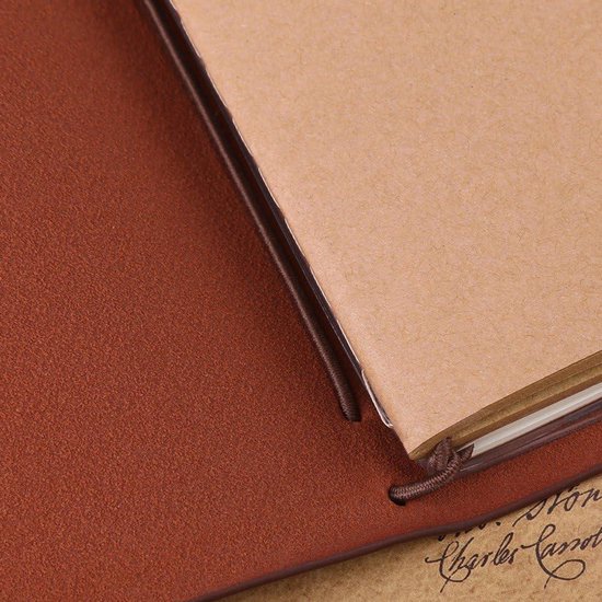 Reisdagboek met retro PU-leer in 5 kleuren, klassiek design ...