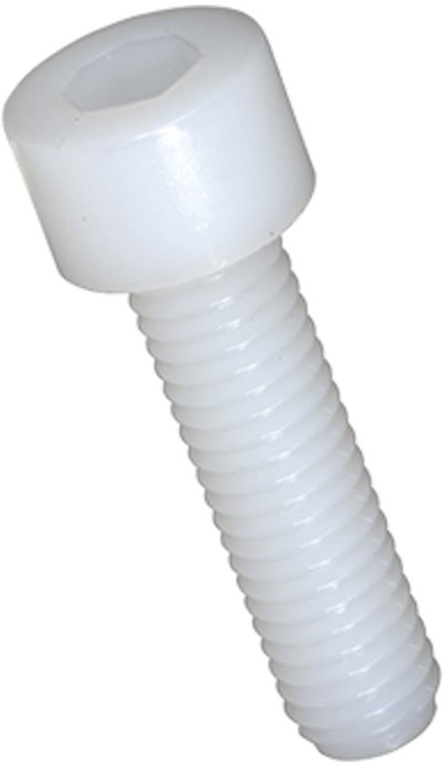 (200 STUKS) M5X30 INBUSBOUT NYLON (POLYAMIDE PA 6,6) DIN 912 (ISO 4762 ...