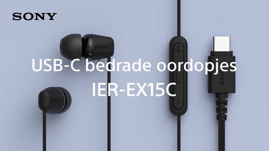 Sony IER-EX15C – In-ear USB-C oordopjes met microfoon - Zwart | bol