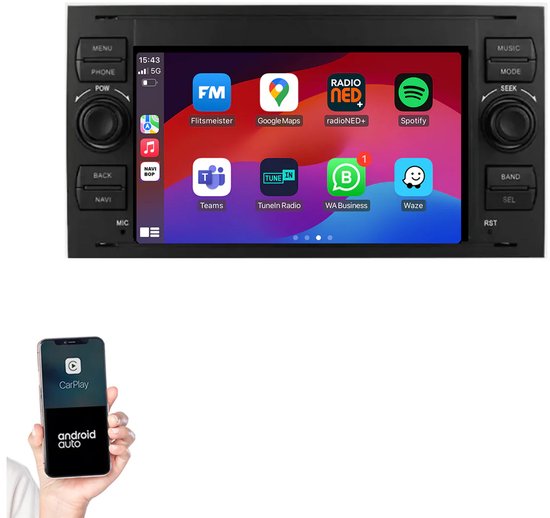 Geschikt voor Ford Focus 2 (2004 t/m 2008) | 4+64GB 8-CORE | 7 inch Android 15.0... | bol