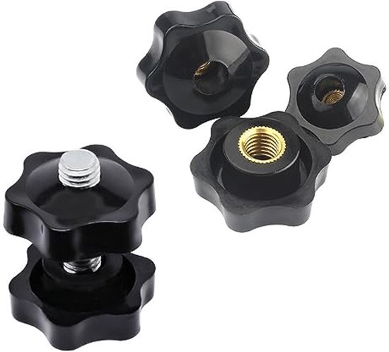 Star Grip Nuts Female Thread M8 × 32 mm, 20 Pieces Clamp Knob, Black ...