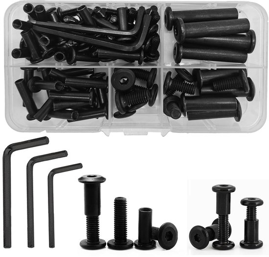 Allecto Premium - Verbindingsschroef 40 sets (80 stuks) M6/M4 Staal ...