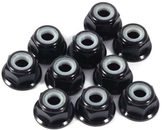 Nylon Lock Nut, 10 Pieces Anodized M5 Black Hexagonal Nylon Insert Self ...
