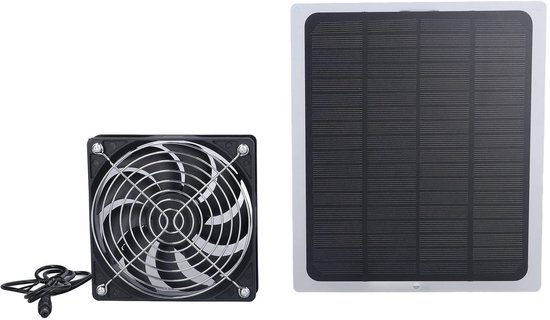 Solar Panel Powered Fan, 6W Water Resistant Bi-metal Protective Net ...