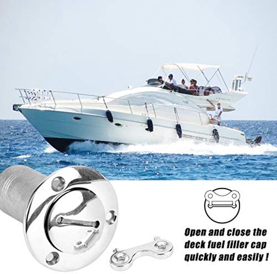 Boat Durable Stainless Steel Deck Filling Plate Key Tool Fuel Gas Water ...