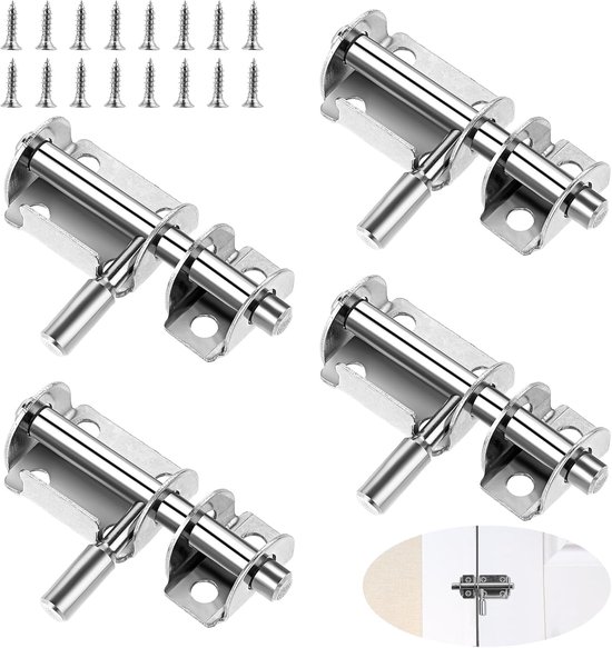 4 Pcs RVS Deursluitingen - Kleine Lock - Zilver Deursluiting Binnen ...