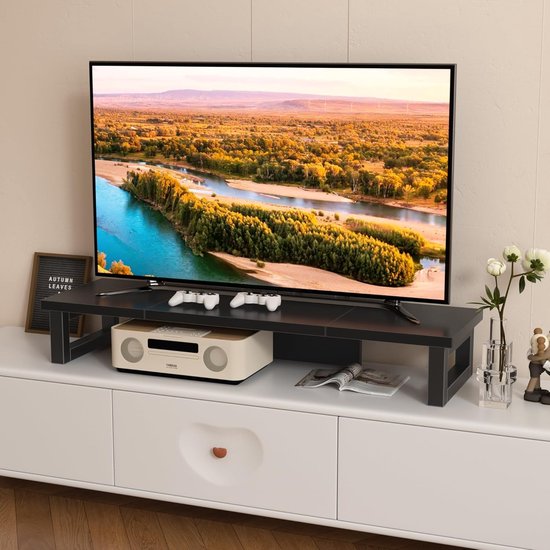 Schermverhoging, 2 monitoren, 91 x 26 cm, monitorverhoging, bureau ...