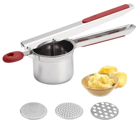 Grote roestvrijstalen aardappelpers voor perfecte aardappelpuree – 425 ...
