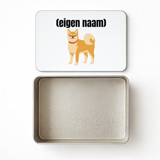 Hacebo® - hond rode halsband met eigen naam koektrommel rechthoekig ...