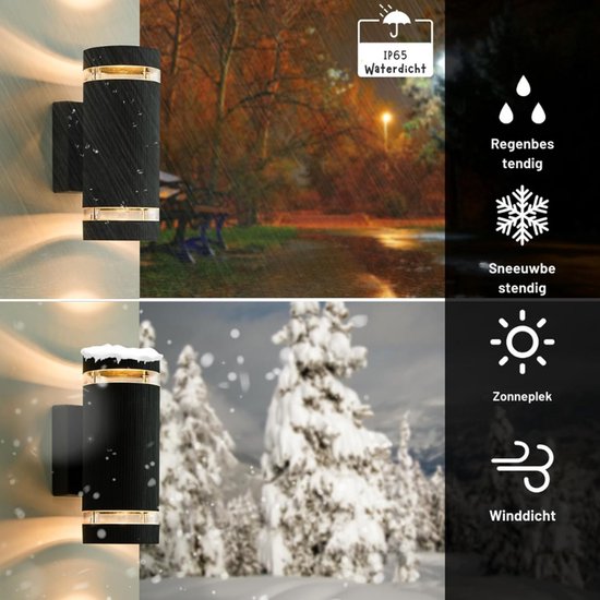 LED Wandlamp Buiten - Up Down Buitenlamp - IP65 GU10 ...