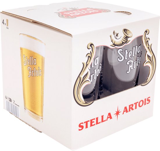 Stella Boerke Bierglas 33 Cl - Giftbox - 4 Stuks | bol