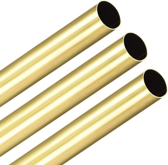 Set van 3 messing ronde buizen 300mm lengte - 9mm diameter | bol
