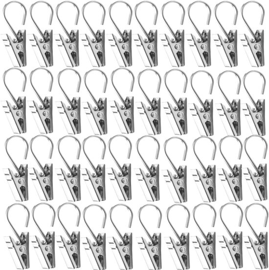 100 Stuks - Gordijn Clips - Gordijnklem - Gordijnhaken - Lengte 3.4cm ...