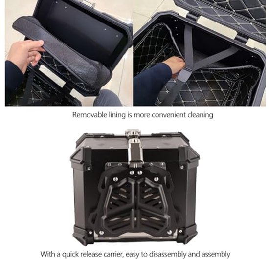 Motorcycle Adventure Top Case Tail Box Luggage Carrier, 45L Motorcycle ...