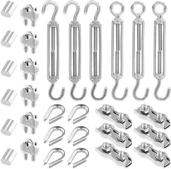 Allecto plus - RVS Draadspannerset voor 3mm Staalkabel - 30 stuks ...