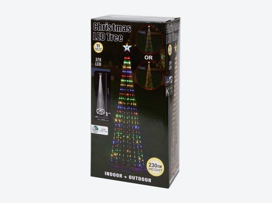 LED Kerstboom 230 cm - Binnen & Buiten - Met 370 Multicolor LEDs ...