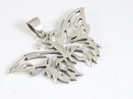 Opengewerkte zilveren vlinder hanger | bol