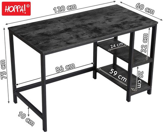 Hoppa! | Tafel | Computer bureau | PC-bureau | Kantoorbureau | Zwart ...
