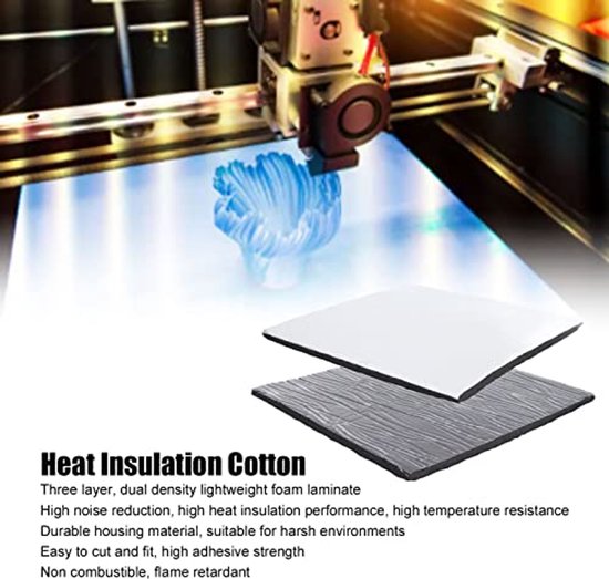 Heat Insulation Cotton, 10Mm 3 Layers Dual Density 3D Printer Warmbed ...