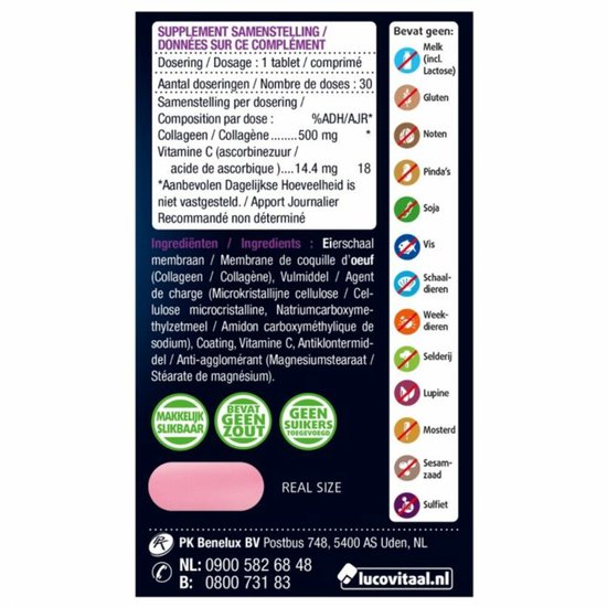 Lucovitaal Collageen Vega Super - 2 x 30 tabletten - Voordeelverpakking ...