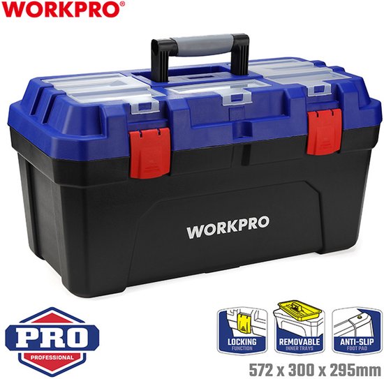 WORKPRO WP283003 Gereedschapskist XL 572×300×295 mm – Extra Ruim – Met Tray &... | bol