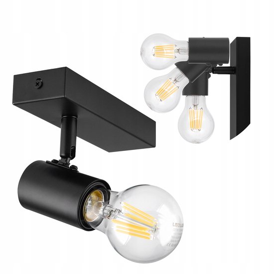 Moderne LED Raillamp, Verstelbaar 1x E27, Zwart Mat | bol