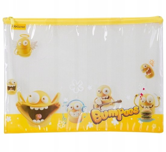 Deli Bumpees A4 kaart met rits, gel, PVC/mesh | bol