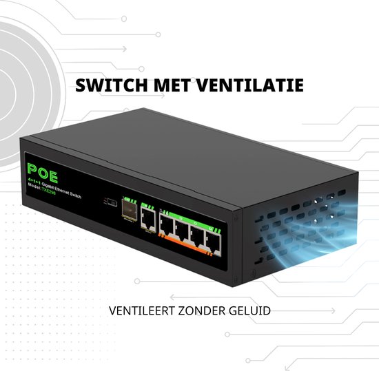 SBVR Netwerk Switch - 6 poorten - PoE Switch - RJ45 Internet Splitter ...