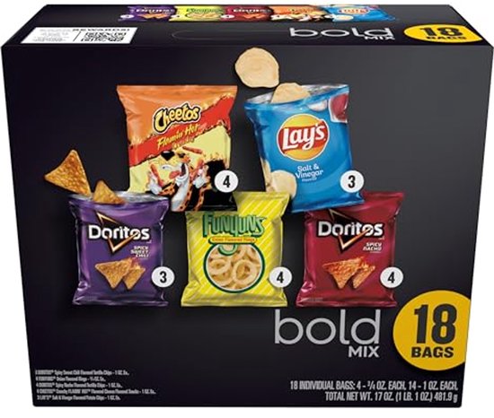 Mix van Crunchy Snacks Chips in Veelzijdige Verpakking - 18 Stuks ...
