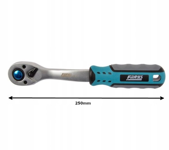 Farys Ratelsleutel 1/2" CrV 72 Tanden 250mm | bol