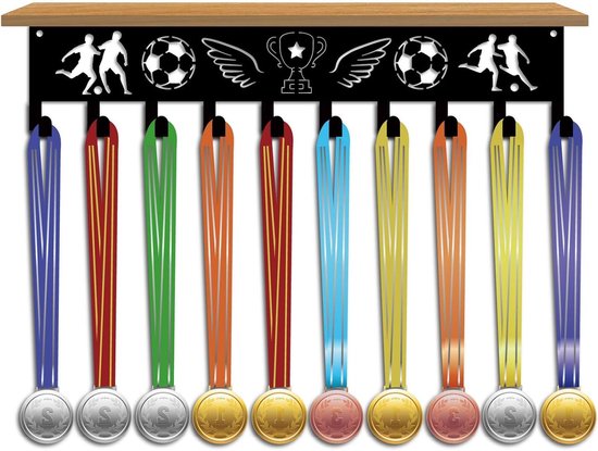Allecto Plus - Voetbal medaille hanger display met trofeeplank en haak ...