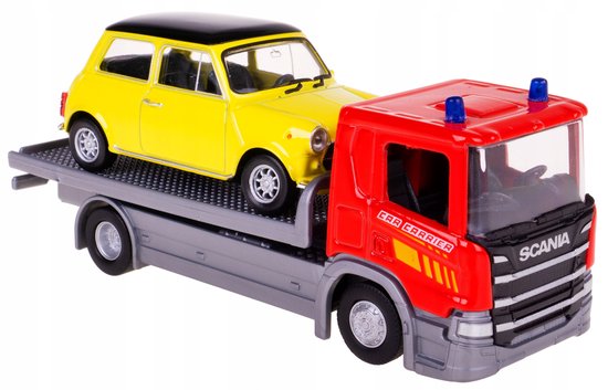 Scania P320 Vrachtwagen met aanhanger en Mini Cooper 1:43 Metaal ...